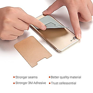 OBVIS Cell Phone Pocket Self Adhesive Card Holder Stick On Wallet Sleeve with RFID Card ID Credit Card ATM Card Holder for iPhone Android 2 Pack Gray