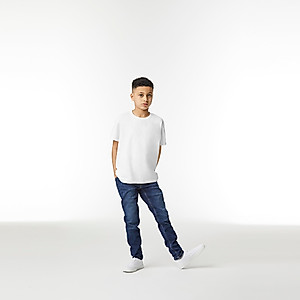 Gildan Youth Heavy Cotton T-Shirt, Style G5000B, 2-Pack, White, Small