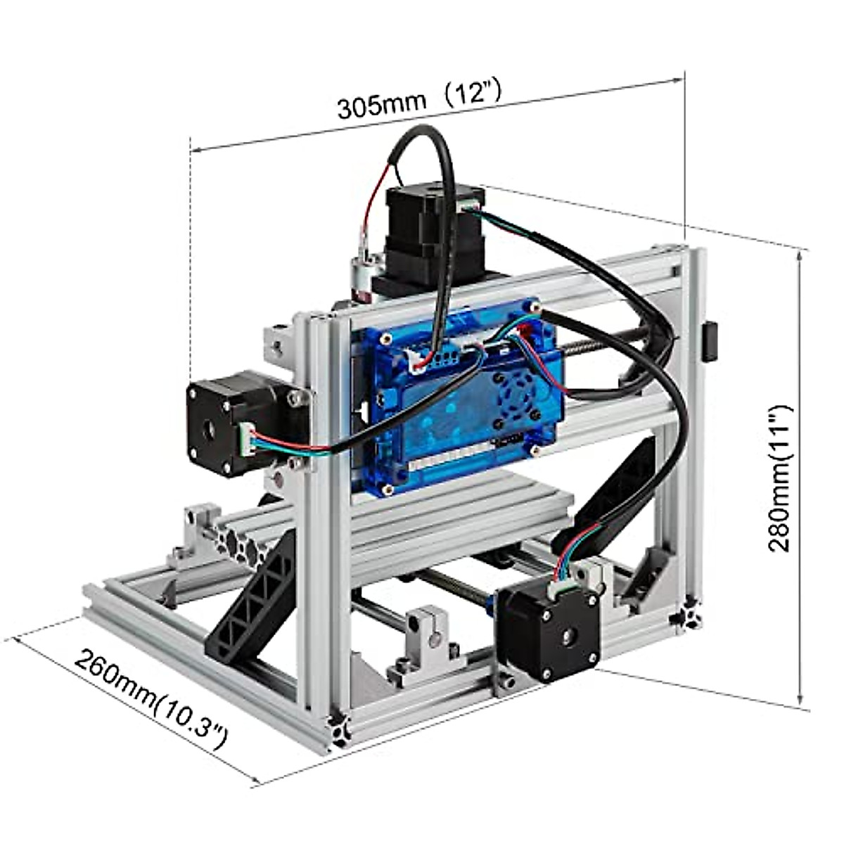 1610 silver color Easy assemble CNC Router Machine Milling Machine Aluminum profiles GRBL Control for Plastic Acrylic PCB PVC Wood Plexiglass Brass Soft metals Carving DIY Ideas