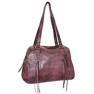 Yara Leather Bowler Bag (Burgundy)