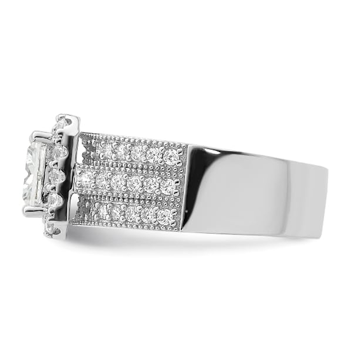 IceCarats 925 Sterling Silver Cubic Zirconia CZ 3-piece Bridal Wedding Band Engagement Ring Jewelry Set Size 8