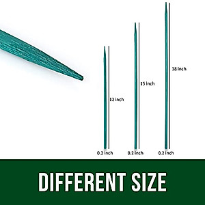 Garsum Green Bamboo Sticks Garden Wood Plant Stakes,Floral Plant Support Wooden,Wooden Sign Posting Garden Sticks,12 Inches 25 Pack