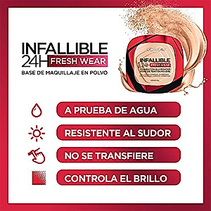 L'Oreal Paris Makeup Infallible Fresh Wear Foundation in a Powder, Up to 24H Wear, Waterproof, Ivory, 0.31 oz.