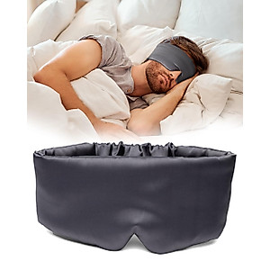 Kitsch Satin Sleep Mask - Eye Mask for Sleeping, Softer Than Silk Satin Blindfold and Sleep Masks for Women and Men, Eyemask and Eye Cover for Sleeping Travel Essentials - Charcoal