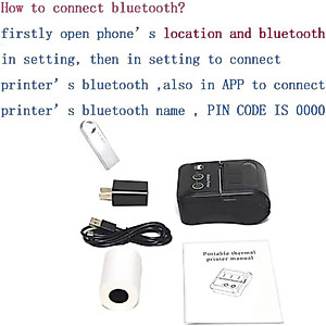 GZGYNADAST Bluetooth Thermal Receipt Printer 58mm, Android Wireless Portable Mini Pocket Invoice Bill Ticket pos Printer for Small Business, Compatible with Android/Windows/Linux,NOT for iOS/ipad/MAC