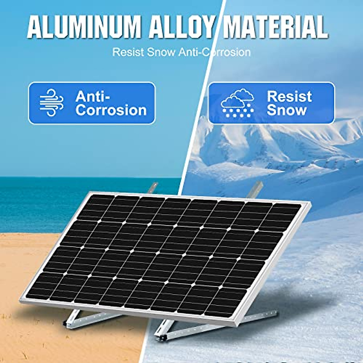 ECO-WORTHY 41in Solar Panel Mount Brackets, with Foldable Tilt Legs, Adjustable Mounting Brackets Kits for RV, Roof, Boat, and Off-Grid
