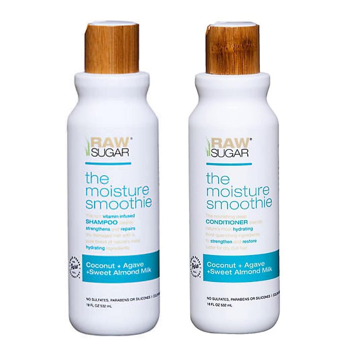 Raw Sugar Coconut + Raw Honey + Sweet Almond Milk Shampoo & Conditioner Set of 2 (Each 18 FL OZ)