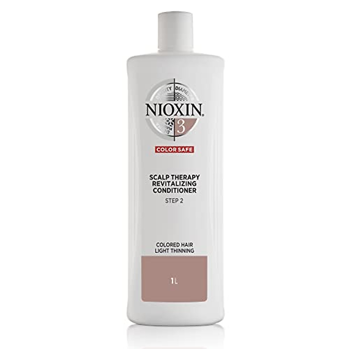 Nioxin System 3 Scalp Therapy Conditioner, Color Treated Hair with Light Thinning, 33.8 oz