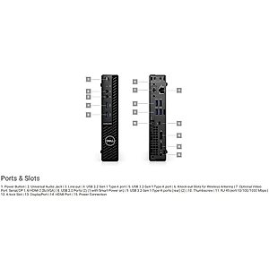 Dell OptiPlex 3080 Micro Form Factor Business Desktop, Intel Core i5-10500T Processor, 16 GB DDR4 RAM, 1 TB SSD, WiFi, HDMI, Display Port, Bluetooth, Windows 10 Pro (Latest Model), Black