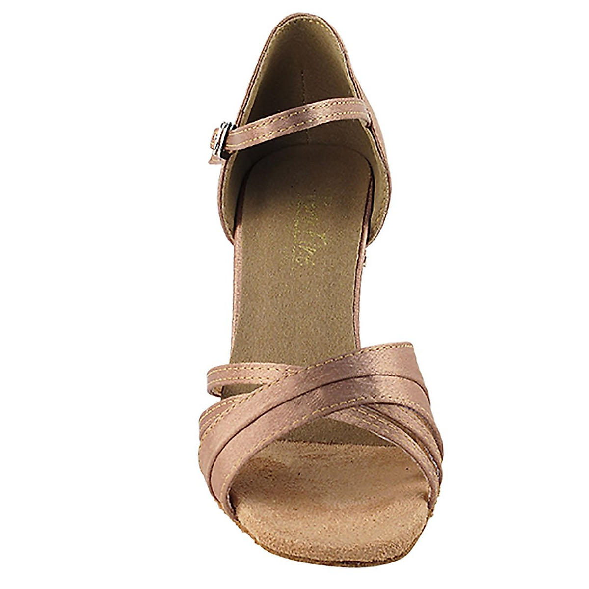 Very Fine Dance Shoes - Ladies Latin, Rhythm, Salsa, Waltz Ballroom Dance Shoes - 6030-2.5-inch Heel and Foldable Brush Bundle - Brown Satin - 8