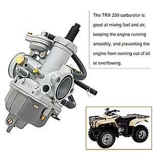 TRX 250 Carburetor Compatible with Honda TRX 250 TRX250 Recon TRX250TM TRX250TE ATV 250 Carburetor, TRX 250 Carburetor Kit