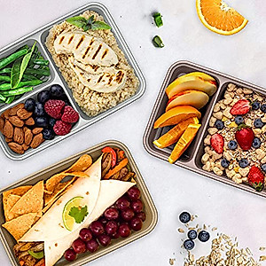 Bentgo® Prep 60-Piece Meal Prep Kit - 1, 2, & 3-Compartment Containers with Custom Fit Lids - Microwaveable, Durable, Reusable, BPA-Free, Freezer & Dishwasher Safe Storage Containers (Gleam Metallics)