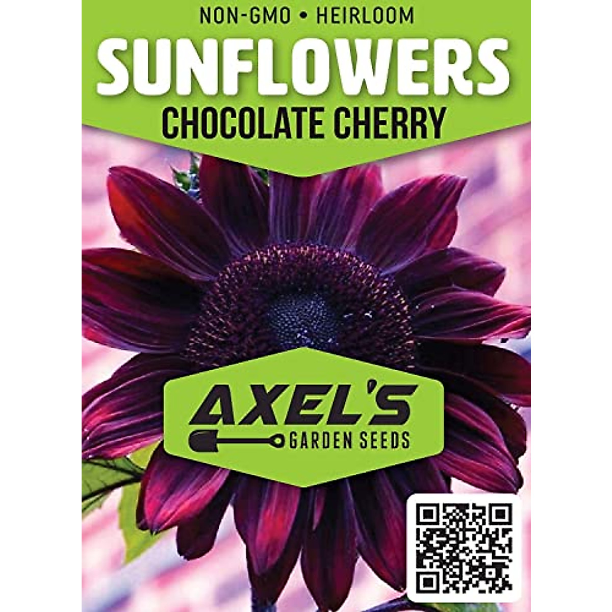 Sunflower Seeds for Planting - Grow Purple Chocolate Cherry Sun Flowers in Your Garden - 25 Non GMO Heirloom Seeds - Full Planting Instructions for Easy to Grow - Great Gardening Gifts (1 Packet)