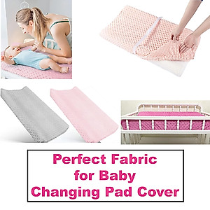 Barcelonetta | Minky Dot Fabric | Cuddle Dimple Dot Blanket Fabric | Plush | 60" Wide | Pillow Case, Cozy Blanket, Sewing (Grey, 1 Yard)