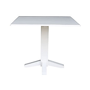 International Concepts 36" Square Dual Drop Leaf Dining Table, White