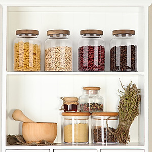 Yangbaga 2PCS Large Glass Storage jar with Lid，86 OZ Airtight Glass Food Canister Container for Kitchen Countertops BPA-Free Grain Dispenser Container for Flour/Pet Snacks/Egg/Coffee/Candy