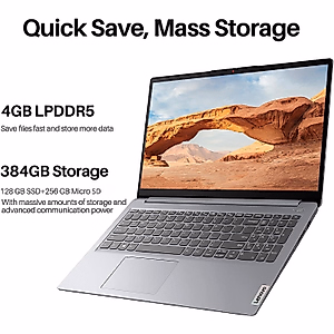 Lenovo 2023 Newest IdeaPad 1 Laptop, 15.6" Student Laptop, AMD Athlon Silver 7120U Processor, 4GB LPDDR5 RAM, 128GB SSD, AMD Radeon Graphics, Wi-Fi 6, Anti-Glare, Windows 11 Home S, Cloud Grey