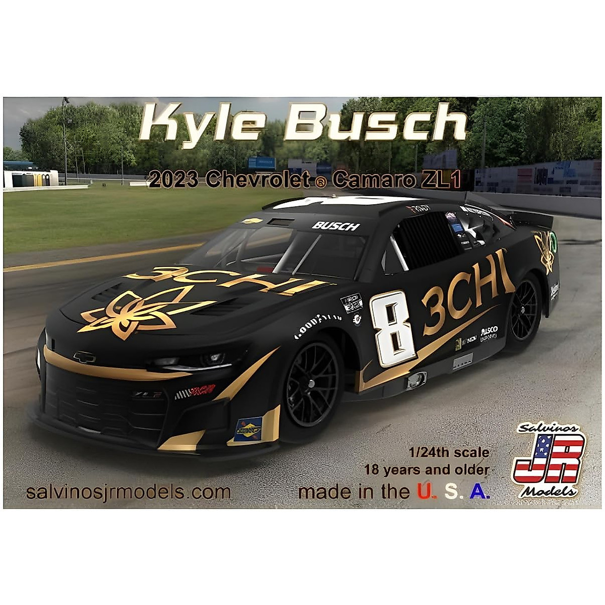 Salvinos JR Models RCC2023KBP 1/24 Scale 2023 Camaro ZL1#8 Plastic Model Kit - Assembly Required