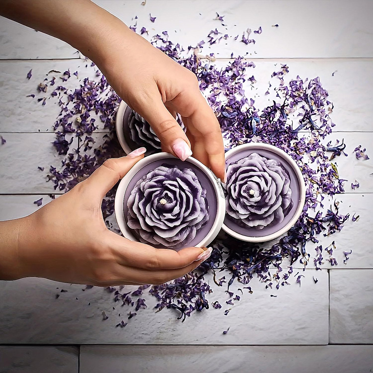 Flower Silicone Mold for Resin Candle Mold , 3D Candle Soap Mould Cake Fondant Chocolate Mold Epoxy Casting Resin Mould for Craft Handmade Gift (Peony)