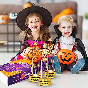 6 Halloween Best Costume Skeleton Trophy, Halloween Skull Party Favor Prizes, Halloween Party Supplies Gold Bones Game Awards, Costume Contest Event Trophy, School Classroom Rewards for Kids (C)