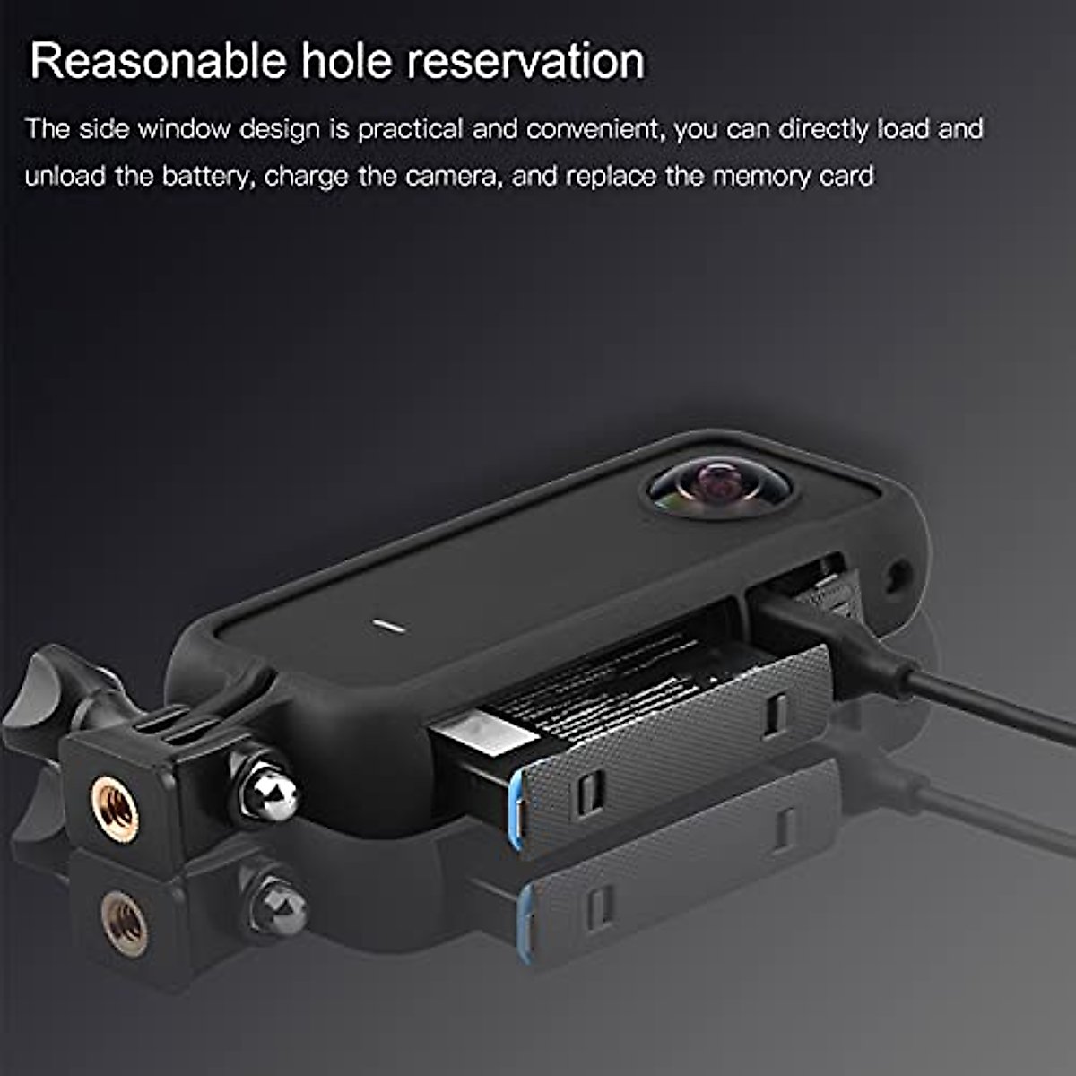 SALUTUY Camera Stand, Four Sections Adjusted Webcam Stand Drop Proof Scalable Shock Proof with Side Window for Insta360 ONE X2 Camera