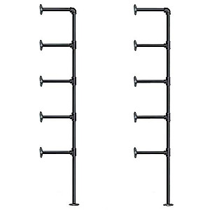 Industrial Retro Wall Mount iron Pipe Shelf,DIY Open Bookshelf,Hung Bracket,Home Improvement Kitchen Shelves,Tool Utility Shelves, Office shelves, bookshelves and bookcases (2Pcs)