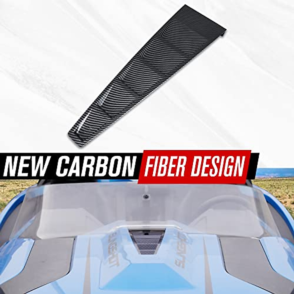 A & UTV PRO Center Hood Vent Accent for 2017-2023 Polaris Slingshot SLR S GT R, Carbon Fiber Style Turbo Hood Panel Trim Exterior Accessories, Replace OEM # 5452300, 1PC