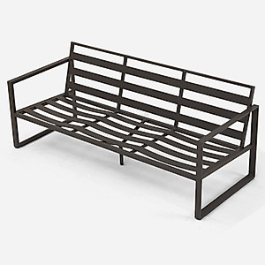 RICNOD Outdoor Sofa, Outdoor Furniture with 3 Seats, All-Weather All-Aluminum Frame with Removable Waterproof Cushion, for Backyards, Poolside, Balcony or Kitchen, Grey