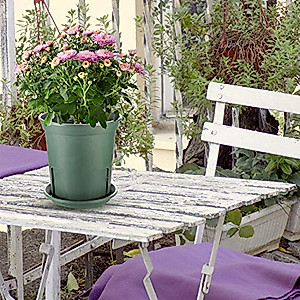 EHWINE Plant Pots, 12Pack 7 Inch Planters for Indoor Plants, Plastic Planters with Drainage Hole and Tray, Flower Pots Indoor Plant Pots for Patio Garden Home Office Flowers Succulents