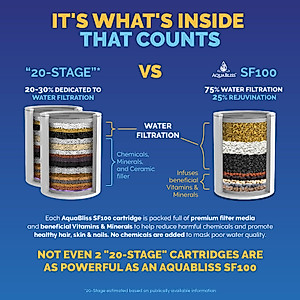 AquaBliss High Output Revitalizing Shower Filter - Reduces Dry Itchy Skin, Dandruff, Eczema, and Dramatically Improves The Condition of Your Skin, Hair and Nails - Chrome (SF100)