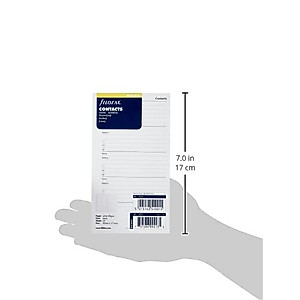 FILOFAX Name/Address/Telephone Refill for Personal & Personal Compact Size, 20 Sheets, White (B130201)