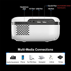 DROOS WiFi Mini Projector Native 720P Smartphone Projector 1080P Video 3D Home Theater Portable Projector (Color : Multiscreen Ver(projectors)