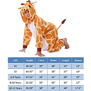 CANASOUR Unisex Anime Halloween Kids Giraffe Onesie For 8-10 Years Girls Boys Christmas Cosplay Costume (8 Years, Giraffe)