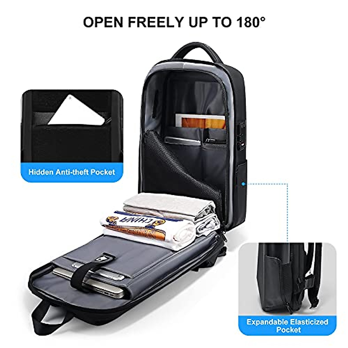 FENRUIEN 15.6-Inch Anti-Theft Backpack, Hard Shell Sling bag