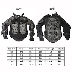 ZXTDR Kids Full Body Armor Protective Gear Jackets Children Mesh Clothing for Motorcycle Motocross Dirt Bike Racing Sports ATV Safety Guard Armored Protector Black (M)