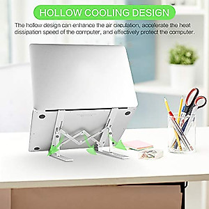 M JJYPET Laptop Stand for Desk , Aluminum Computer Stand Holder, Ergonomic Anti-Slip Laptop Riser for Desk, Adjustable Notebook Stand for Laptop Compatible up to 17 inches,Foldable, Portable