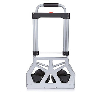 220lbs Capacity Folding Hand Truck and Dolly, Portable Heavy Duty Aluminum Two-Wheel Luggage Cart for Travel and Office Use (US Stock)