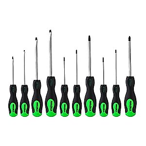 TOOLZILLA Screwdriver Set, 10 Piece Magnetic Screwdriver Tool Set for DIY Hand Tools. High performance Set | Screwdriver with Comfort Grip, Cross-Head Screwdriver Heads, Flat Heads.