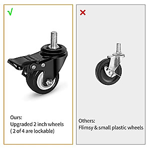 Tancee 3-Tier Foldable Storage Shelves with Upgraded Wheels, Free Standing Shelving Unit Utility Shelf, Storage Rack for Kitchen, Pantry, Garage, Basement