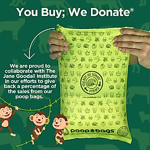 The Original Poop Bags® OK Compost Certified Compostable Dog Waste Bags - Supports Jane Goodall Institute - You Buy, We Donate - Dog Bags For Poop, Doggy Poop Bags Refills, Unscented