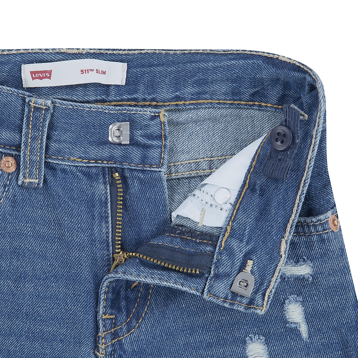 Levi's Boys' 511 Slim Fit Denim Shorts, Paper Shredder, 8