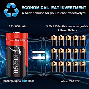 8 Pack Batteries and Charger, 3.7V Batteries for Arlo Wireless Security Cameras VMC3030 VMK3200 VMS3330 3430 3530 and Flashlights