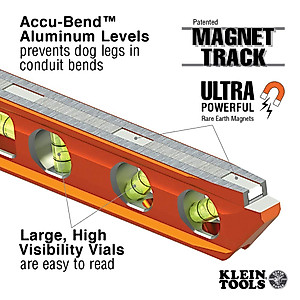 Klein Tools Magnetic Torpedo Level (935AB4V) and No-Dog Conduit Level (935AB1V)