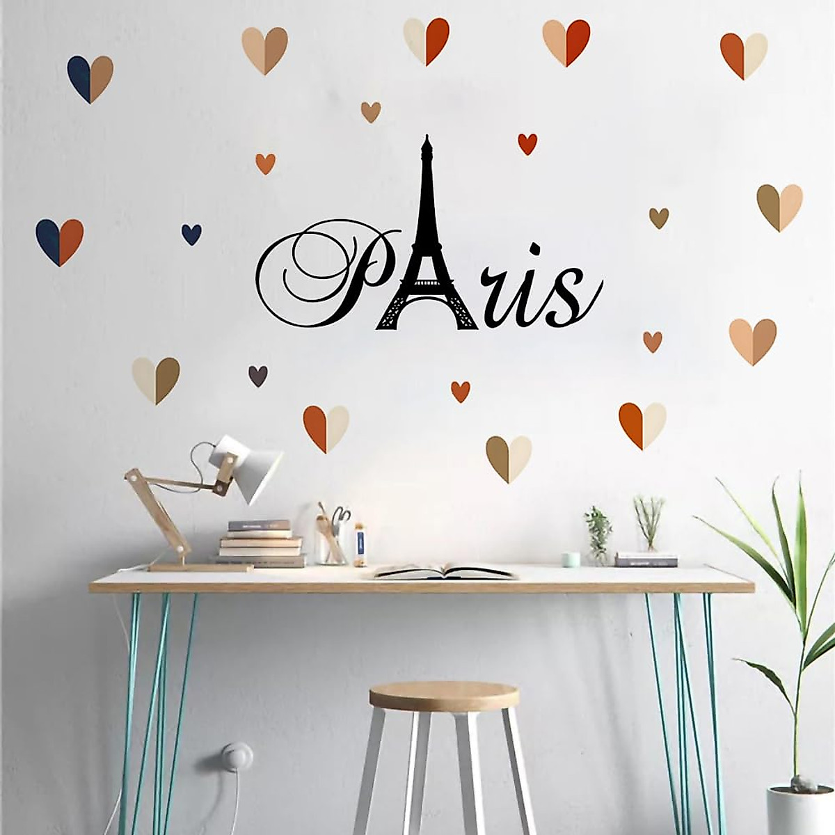 Lchen Paris Eiffel Tower Removable PVC Wall Sticker Home Kids Room Decor Art Decal(12.6"x19.7")