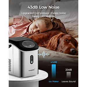 Nugget Ice Maker Countertop, 33 lbs in 24 Hours, Self-Cleaning Sonic Portable, Soft Chewable Pebble Ice in 5 Mins Home/Kitchen/Office,Like-New