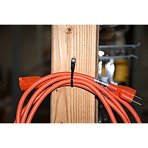 Gardner Bender 48-308UVB Mounting Cable Tie, 8 inch, 50 lb, Electrical Wire and Cord Management, Nylon Zip Tie, 100 Pk, UV Resistant Black