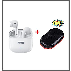 LP40 Pro TWS Earphones Wireless + Free Bag Handsfree Bluetooth 5.1 Sport Noise Reduction Headphones Touch Control Earbuds (White)