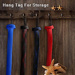 Beetwo Fishing Rod Cover, 4 Pack Fishing Rod Sleeve Sock Pole Glove Protector Cover with Lanyard for Fly, Spinning, Casting, Sea Fishing Rod