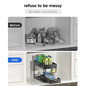 MS'Skincal Organize Your Bathroom 2-Pack Under Sink Organizer - 2-Tier Sliding Cabinet Basket Drawers for Perfect Bathroom Storage and Neat Organization