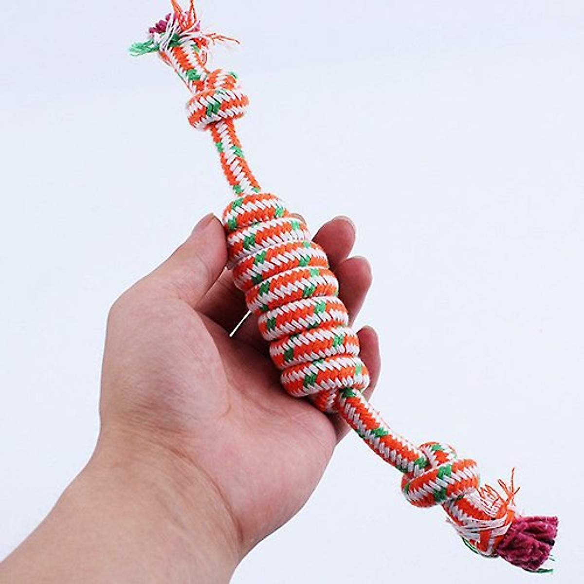shlutesoy Pet Chew Toys,Handmade Bow Puppy Dog Pet Toy Cotton Braided Bone Chew Knot Rope